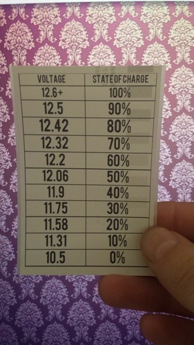 Camper Van Leisure Battery 12v Charge Level Chart Sticker Motorhome ...
