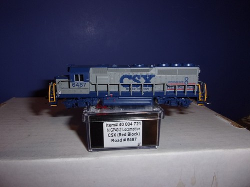N SCALE ATLAS/40-004-721 CSX/6487 EMD GP40-2 RED BLOCK | eBay