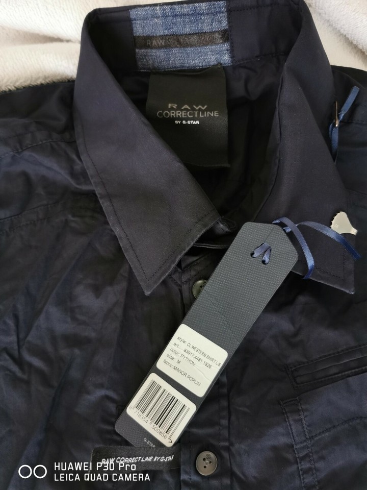 G-Star Jeans Raw Correct Line Long sleeve black western shirt BNWT sale ...