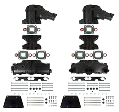Dry Joint MerCruiser Exhaust Manifold Riser Kit 14 Degree 6" Spacer V8 ...