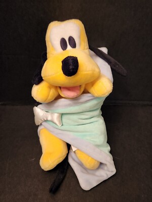 Disney's Parks Babies Pluto Baby w Blanket Swaddle 11" Plush Stuffed ...