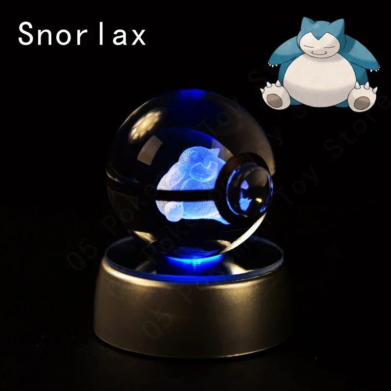 POKEMON 3D CRYSTAL BALL, WITH LED LIGHT BASE, Beautiful to make a gift ...