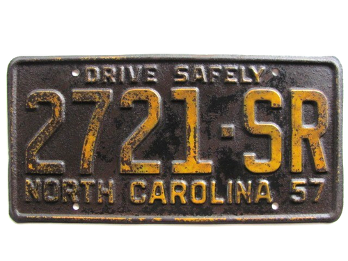 1957 NORTH CAROLINA NC LICENSE PLATE TAG, ORIGINAL, VINTAGE, USED | eBay