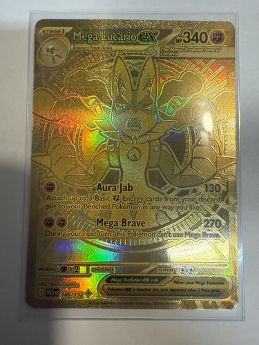 Mega Lucario ex 188/132 Evolution Mega Hyper Rare GOLD Pokemon Zero ...