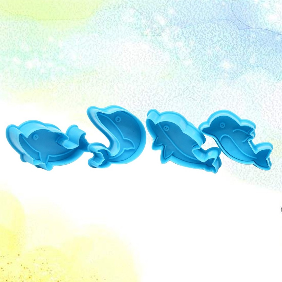 4pcs Baking Cake Mould Cartoon Dolphin Shape Molasses DIY Cake Mold ...