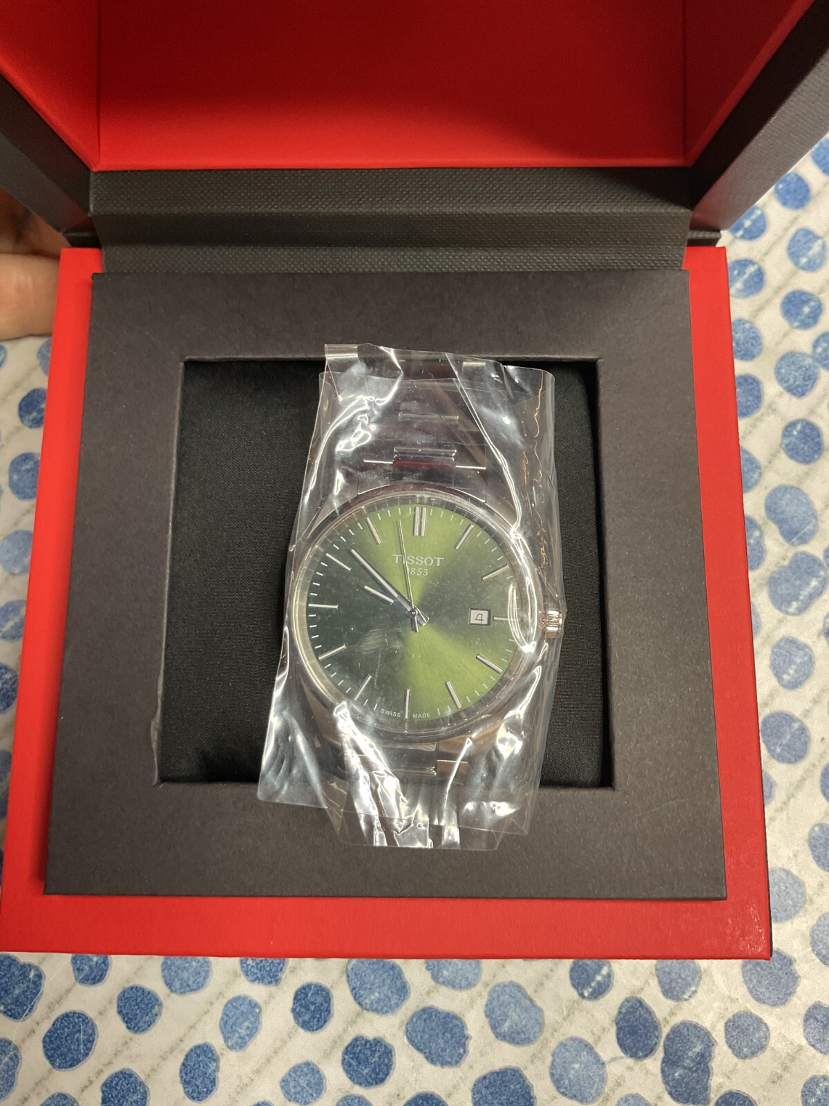 TISSOT PR100 T1504101109100 GREEN DIAL STAINLESS STEEL MENS WATCH 40 MM ...