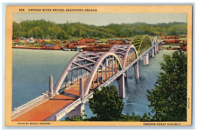 1946 Umpqua River Bridge Reedsport Oregon OR Vintage Posted Postcard | eBay