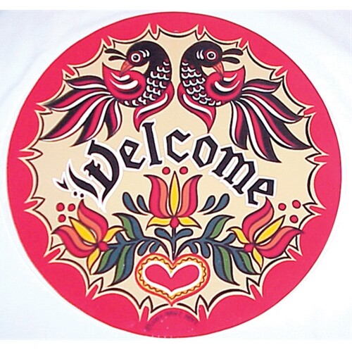 16" Welcome Distlefinks Conestoga Hex Sign design by Hexologist Ivan ...