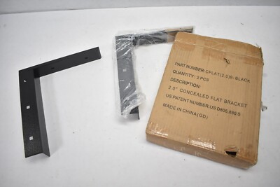 A & M Hardware Concealed Flat Bracket 9" Black Finish 2 Pc Set 2500 lb ...