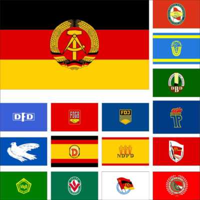 East Germany Flag SED CDU DBD DFBD FDGB FDJ LDPD NDPD Stasi VdgB DTSB ...