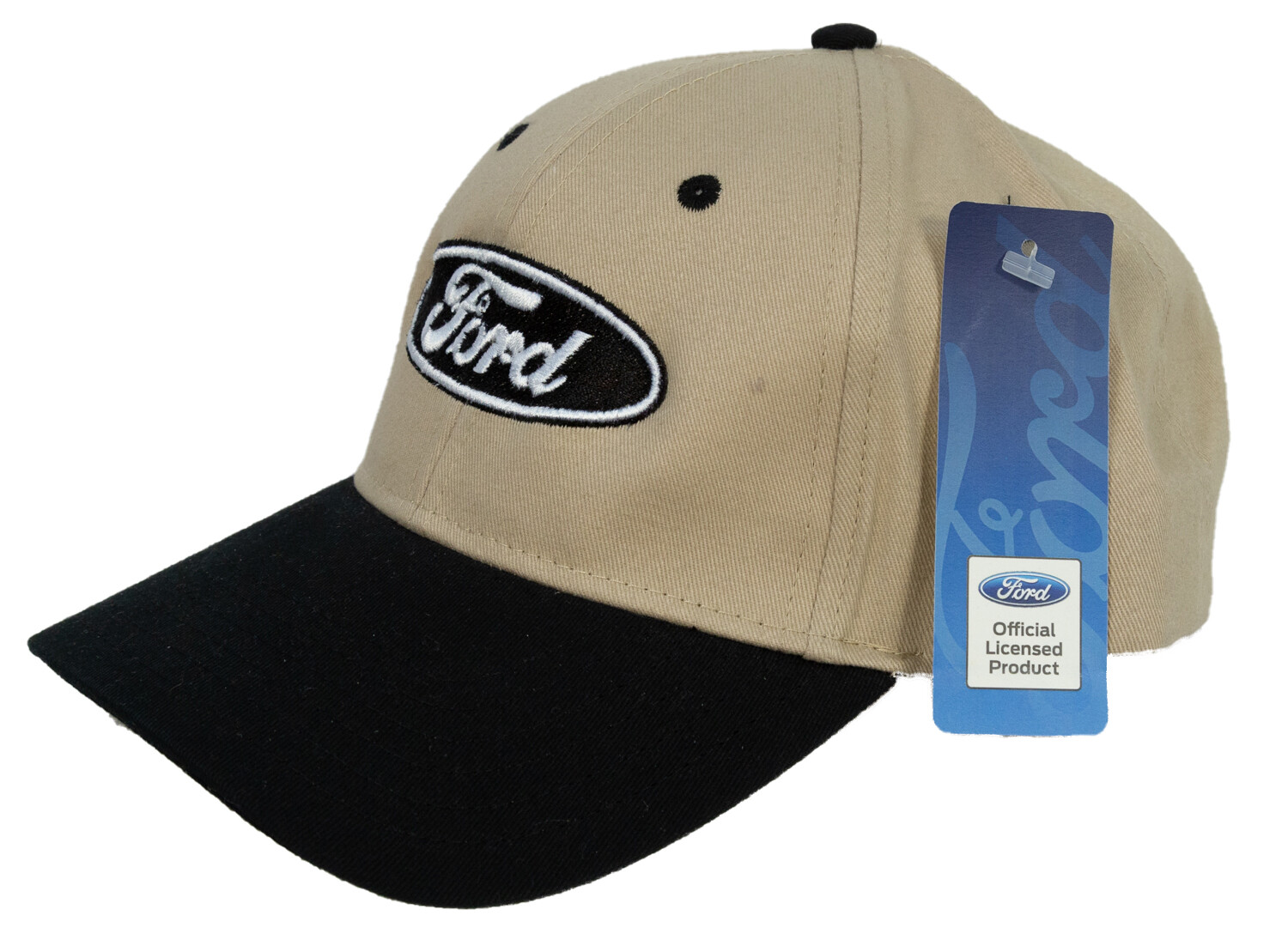 Ford Logo Hat Two Tone Embroidered Cap, Khaki/Black | eBay