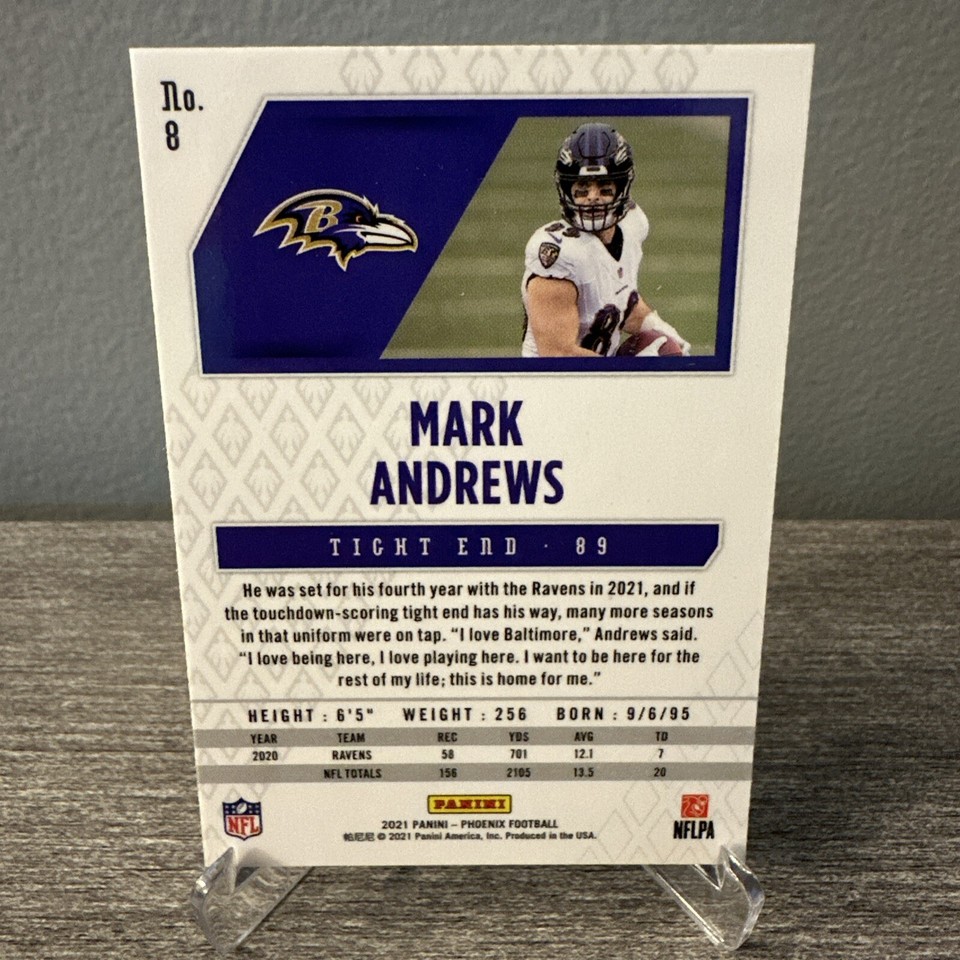 2021 Phoenix Mark Andrews Silver Foil #8 Baltimore Ravens | eBay