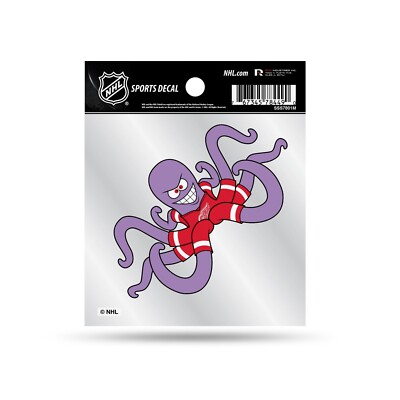 Detroit Red Wings Mascot Logo Die-Cut Decal AL Octopus Car Laptop! 4x2 ...