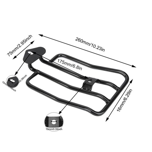 Black Motorcycle Rear Luggage Rack Carrier Support For XL883/1200 X48 ...