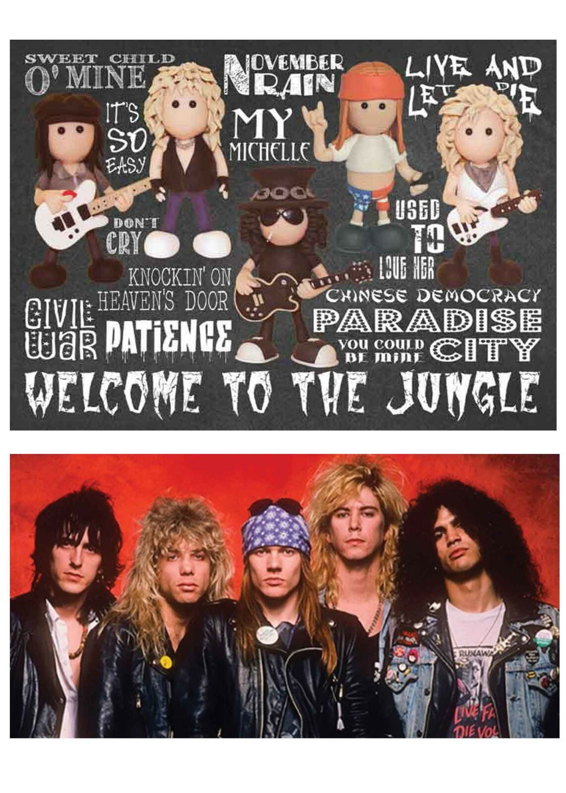 Inspired by Guns n Roses Axl Slash Blank Card Greeting Birthday NOT 3D ...