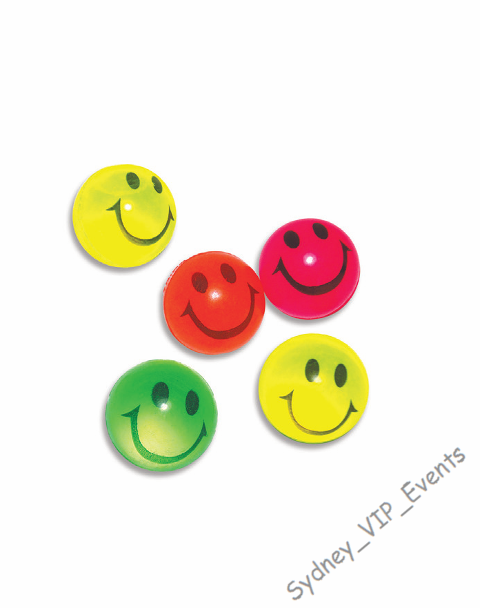 5X FAVOUR SMILEY BOUNCING BALLS PARTY LOOT BAG FILLERS TOYS GIFT ...