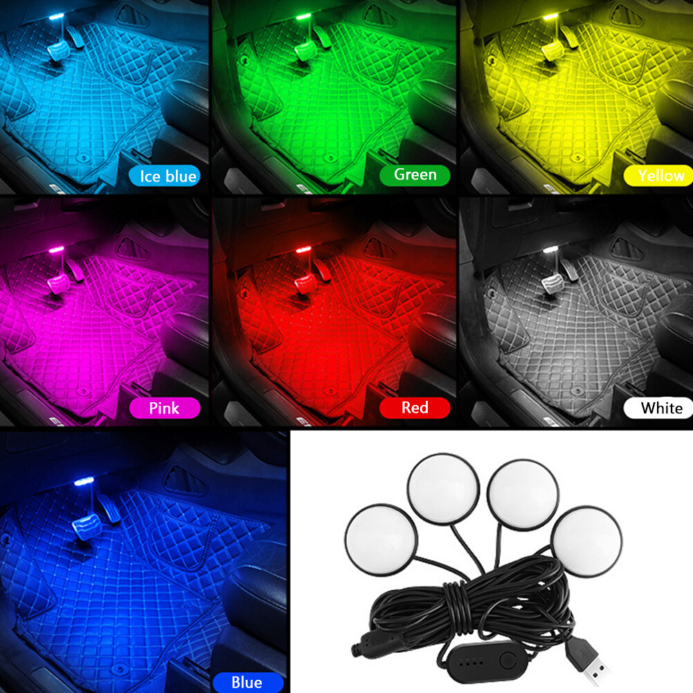 RGB Colorful Night Lamp Car LED Light Interior Decor Styling DIY USB ...