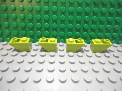 Lego 4 Lime Green 2x1 inverted brick block slopes NEW | eBay