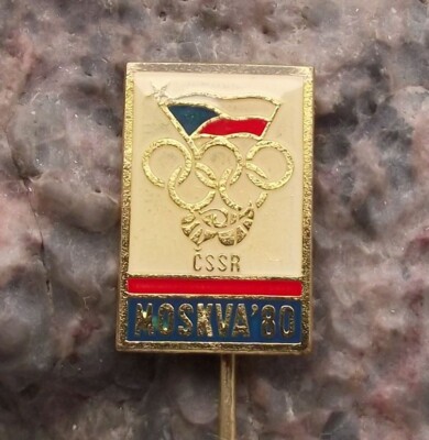 1980 Olympic Summer Games Moscow Soviet Russia Czech Committee IOC Pin ...