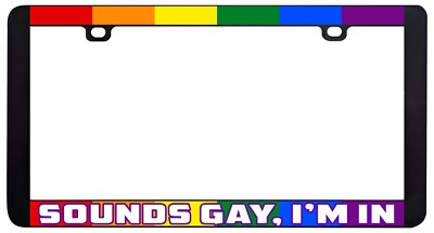SOUNDS GAY I'M IN HUMOR FUNNY LGBTQ GAY LESBIAN RAINBOW LICENSE PLATE ...