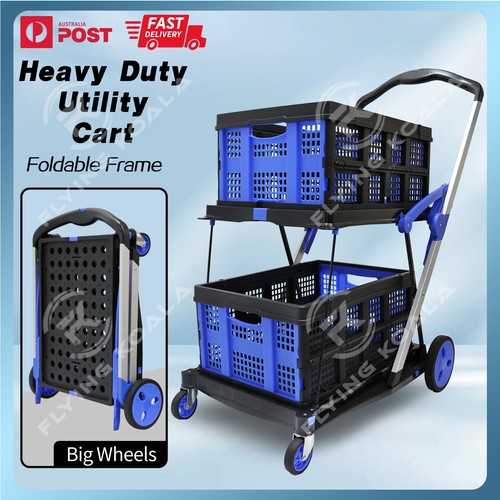 Heavy Duty Foldable Shopping Cart Utility Trolley Multiple Uses Cart ...