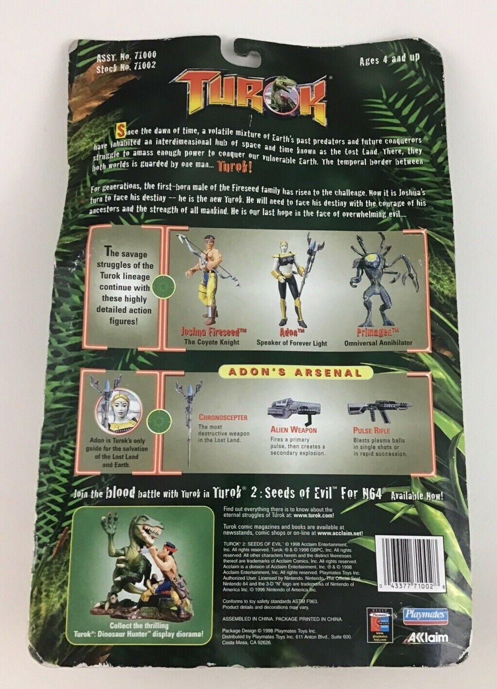 Turok 2 Seeds of Evil Playmates Toys Adon Speaker Forever Light Action ...