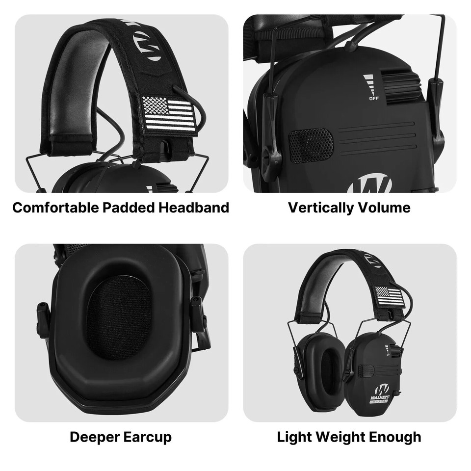 Walkers Shooting Ear Protection Hearing Muff Slim Anti-noise Electronic ...