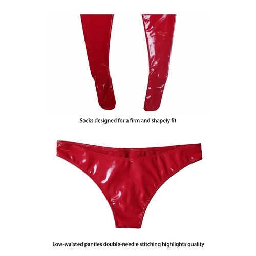 Women's Latex Rubber Catsuit Jumpsuit Bodysuit Set Crotchless Wetlook ...