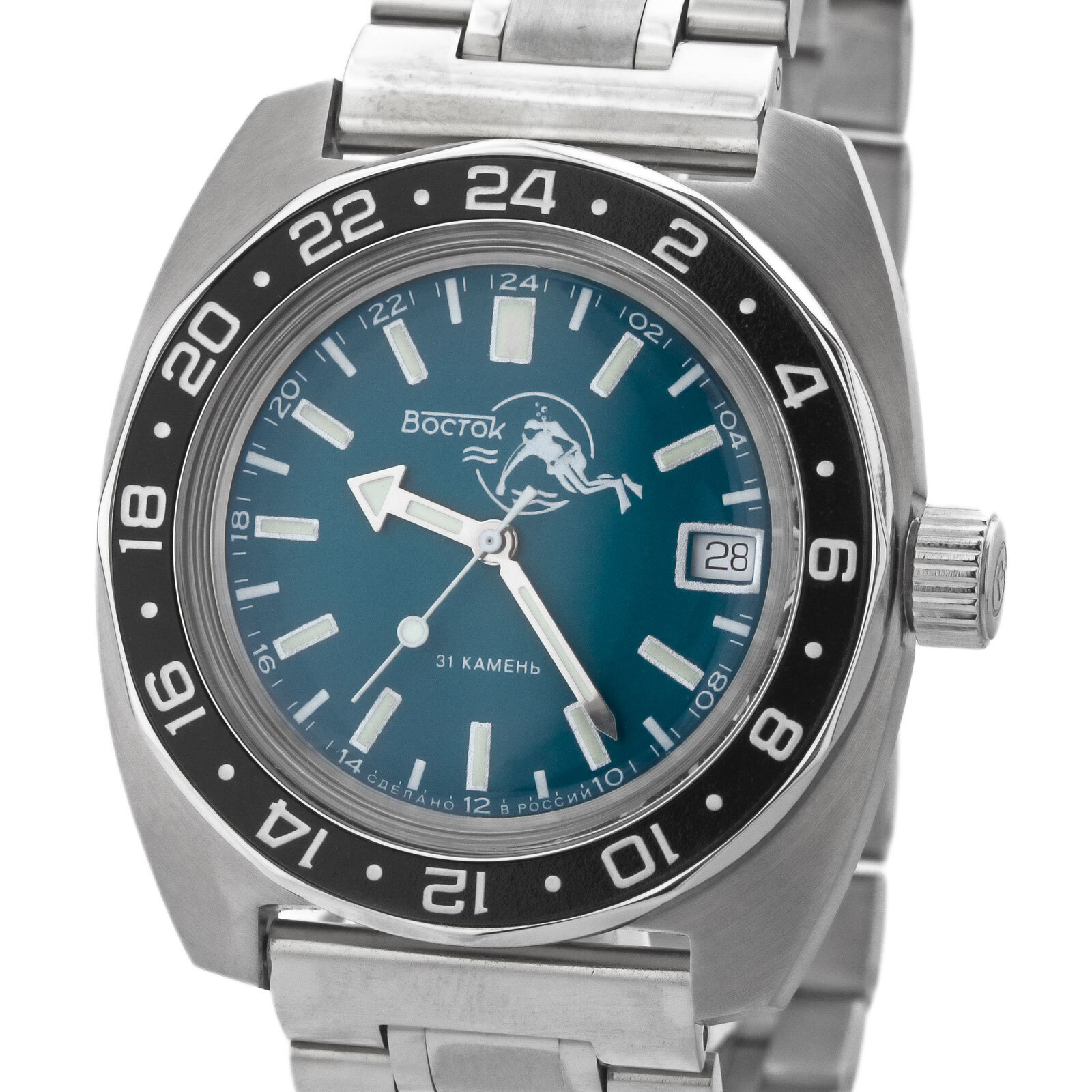 VOSTOK Wostok Boctok Amphibia 24-Stunden Military Taucheruhr 200m ...