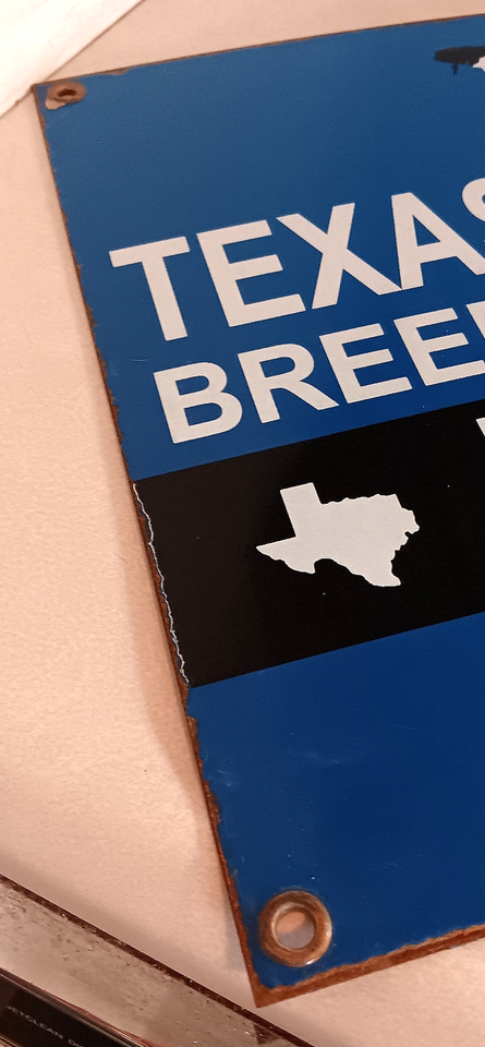 TEXAS BRANGUS BREEDERS ASSOCIATION MEMBER CATTLE PORCELAIN SIGN 1930'S ...