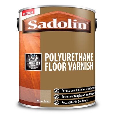 Sadolin Polyurethane Floor Varnish 5LT SATIN FINISH ( NEW U.K STOCK ...