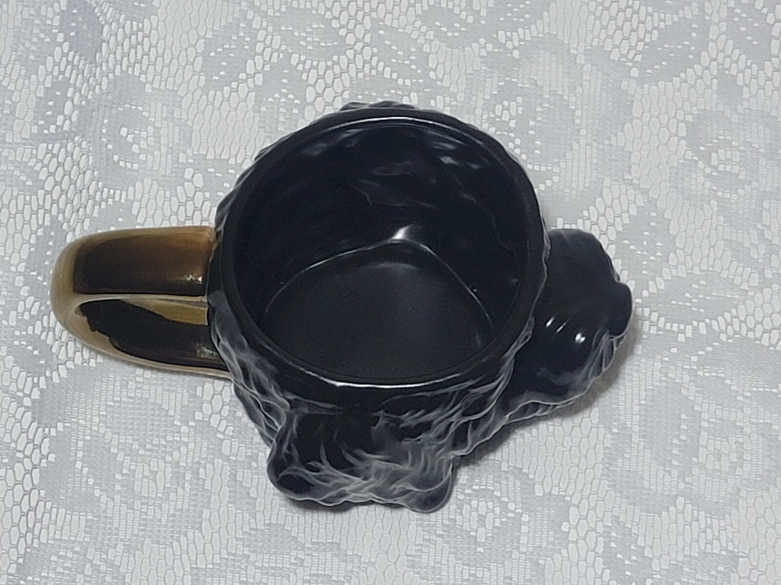 Tabitha Brown 3D Black Dog Face Gold Handle Stoneware Coffee Mug ...