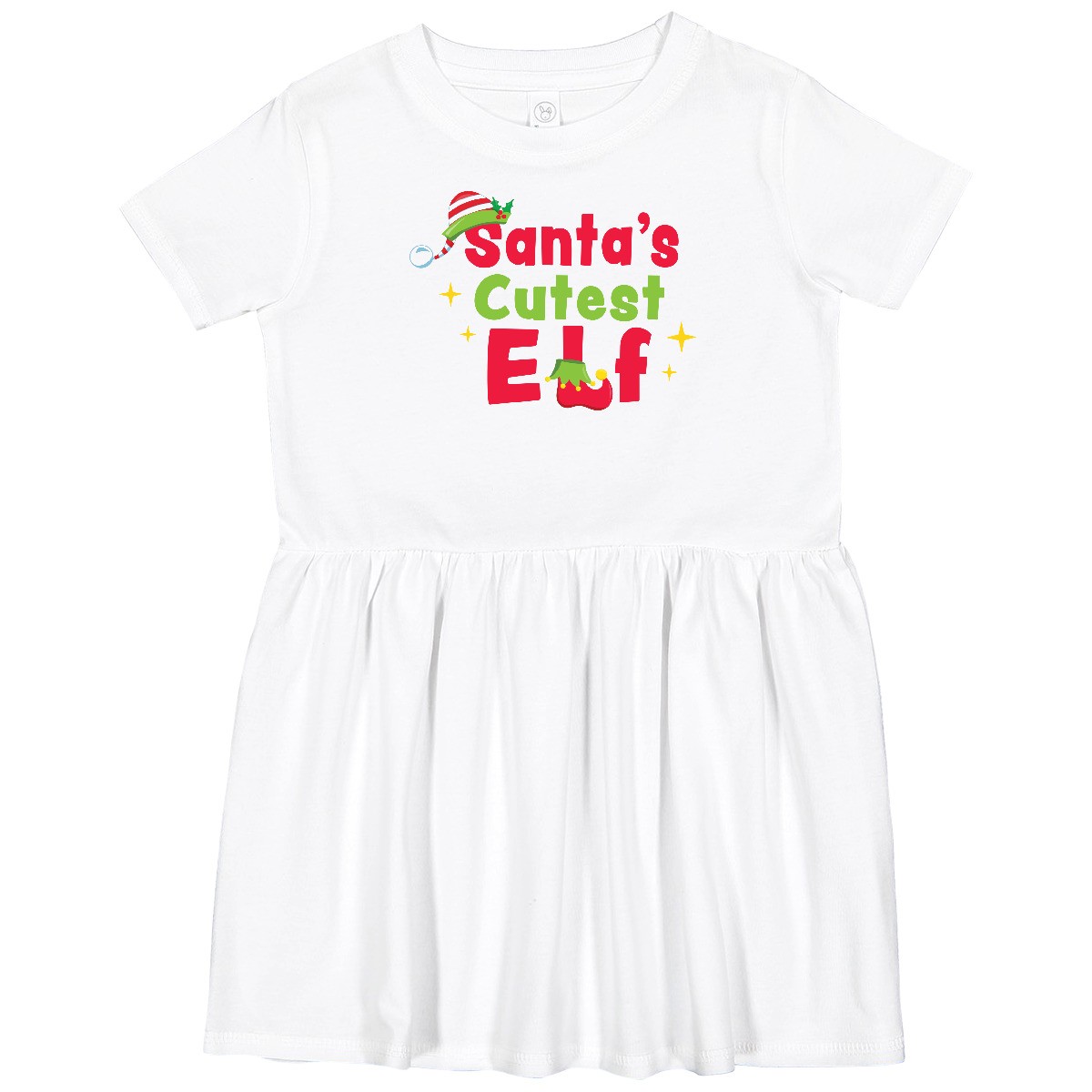 Inktastic Christmas Santa's Cutest Elf Toddler Dress Kids Hat Sparkle ...