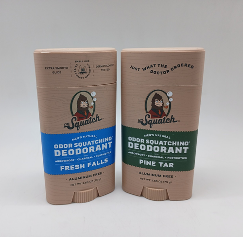 Dr Squatch Natural Deodorant 2 Pack (Pine Tar & Fresh Falls) Aluminum Free | eBay