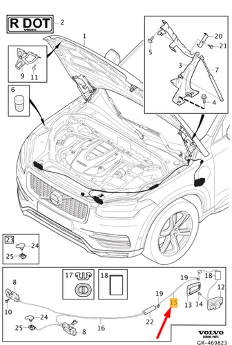 VOLVO XC90 MK2 Motorhaube hinten Kabel Kabel LHD 31479594 NEU ORIGINAL ...