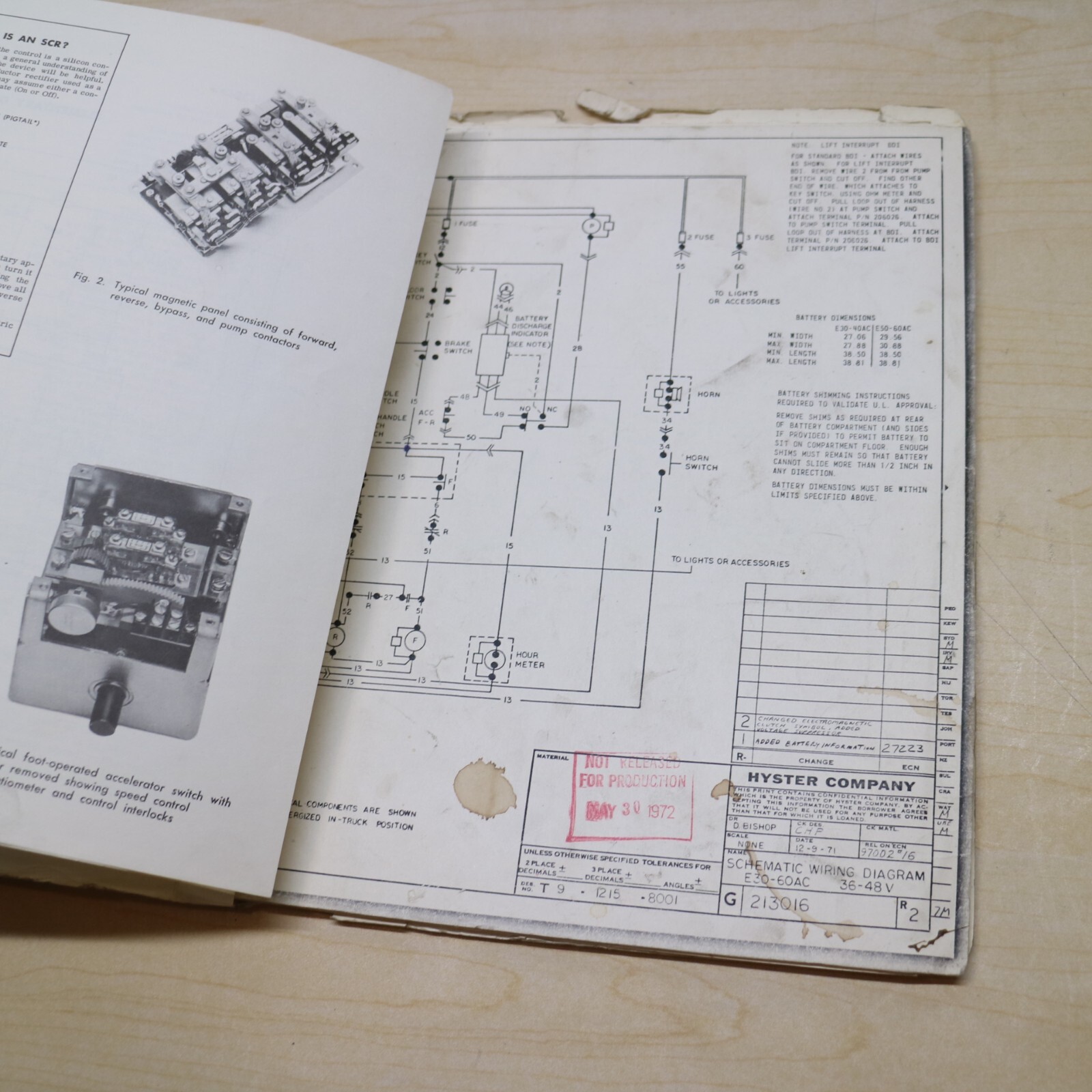 GE HYSTER 210 SCR Control Lift Truck FORKLIFT Owner Maintenance Manual ...