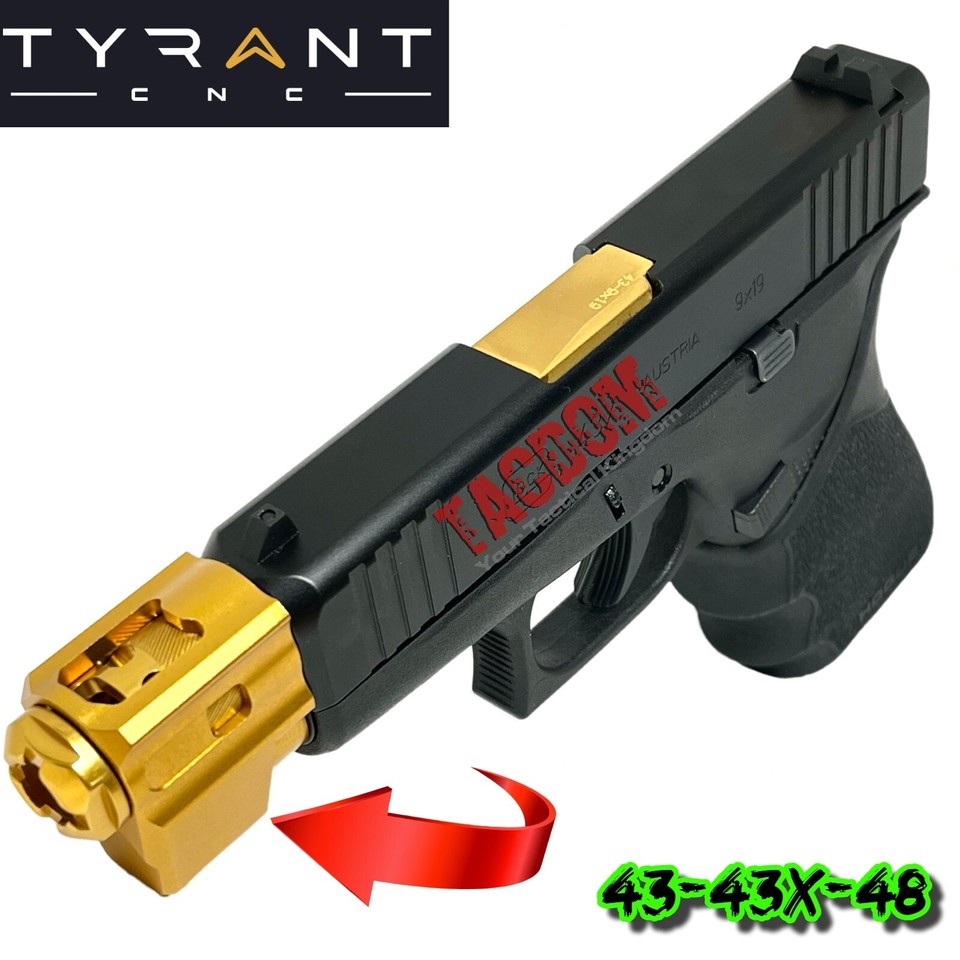 Tyrant Designs T-Comp Compensator for 9mm GL0CK 43 43X 48 GOLD Body ...