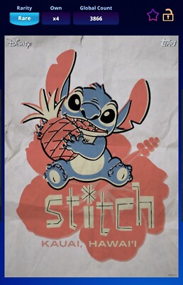 Topps Disney Collect Digital Stitch Mahalo KAUAI HAWAII Parchment Rare ...