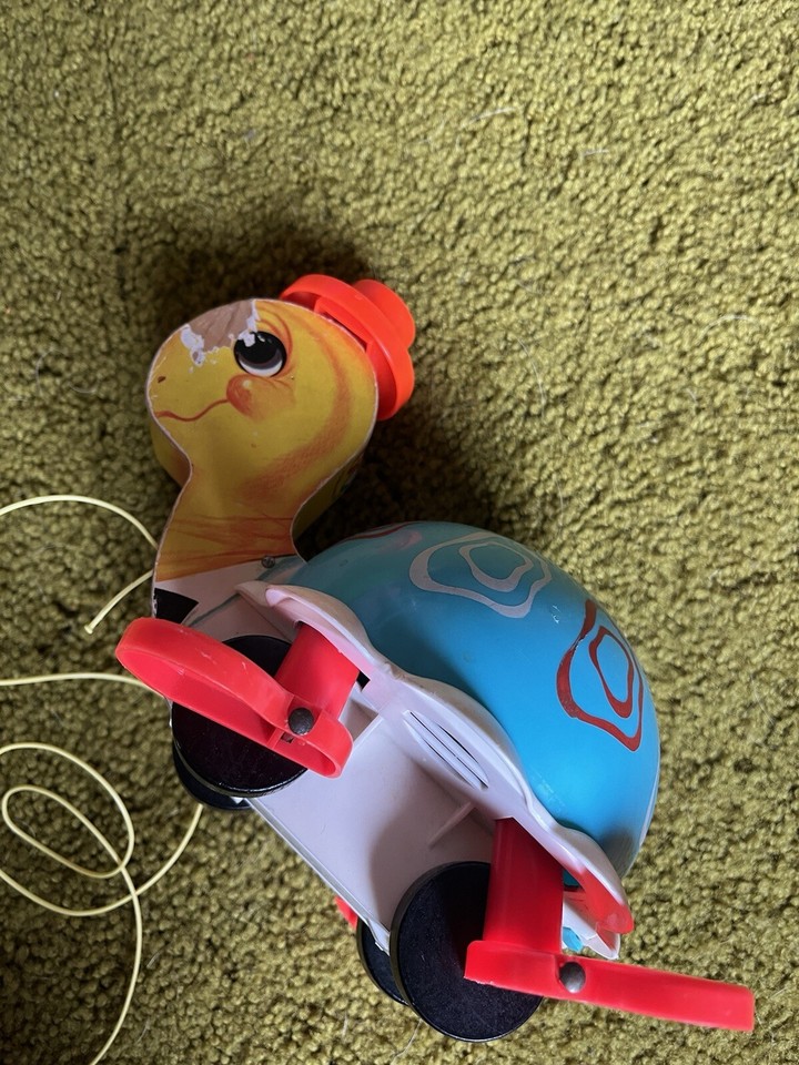 Vintage 1962 Tip Toe Turtle Fisher-Price Pull Along Classic Toy Antique ...