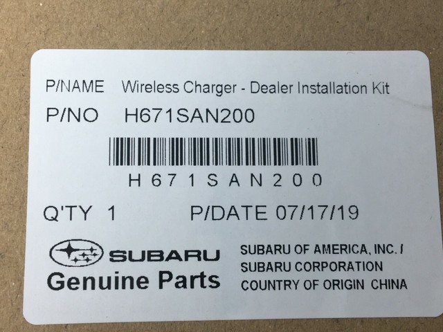 2020 Subaru Legacy Outback OEM Qi Wireless Charger H671SAN200 for sale ...