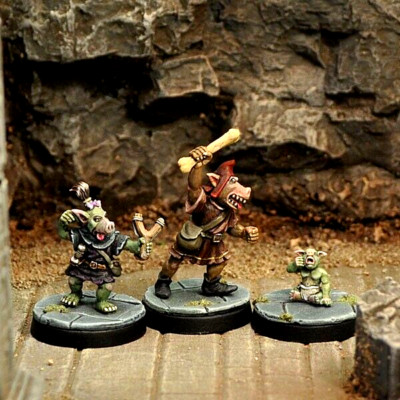 OTHERWORLD MINIS - SET OF 3 PIG-FACED ORC BRATS (RARE D&D BABY PIG ...
