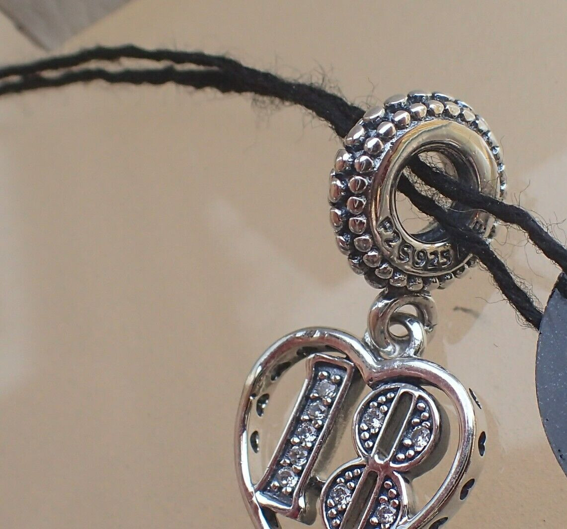 Authentic Pandora 18TH CELEBRATION CHARM 797262cz Birthday, GIFT POUCH