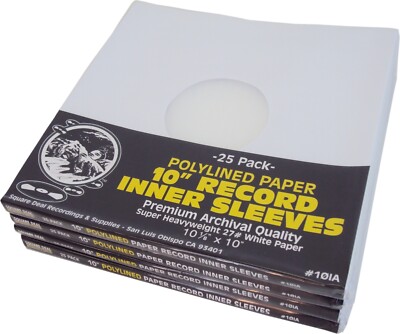 (100) 10" Polylined Record Inner Sleeves HEAVYWEIGHT Paper Plastic ...