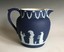 Wedgwood dark blue jasperware pitcher greek goddess cherubs trees ...