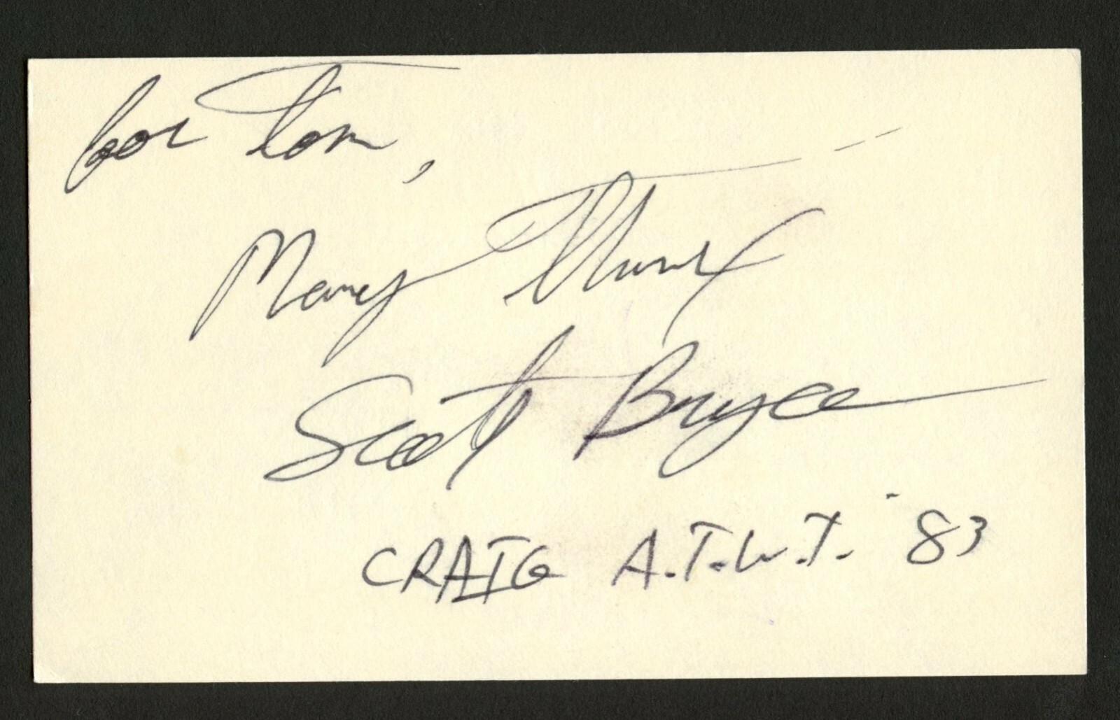 Scott Bryce signed autograph 3x5 card Craig Montgomery As the World ...