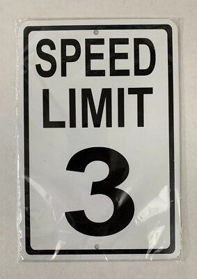 Speed Limit 3 mph Mini Metal Street Sign 6”x9” (NEW) 3rd Birthday Party ...