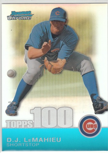 2010 Bowman Chrome Topps 100 Refractor #422/499 DJ LEMAHIEU #72 Cubs | eBay