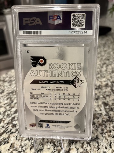 2024 SP Matvei Michkov Rookie Authentics PSA 10 Gem Mint Card POP 6 | eBay