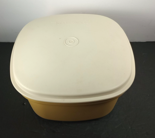 Vintage Tupperware Square Microwave Steamer 3 Piece Set Harvest Gold ...