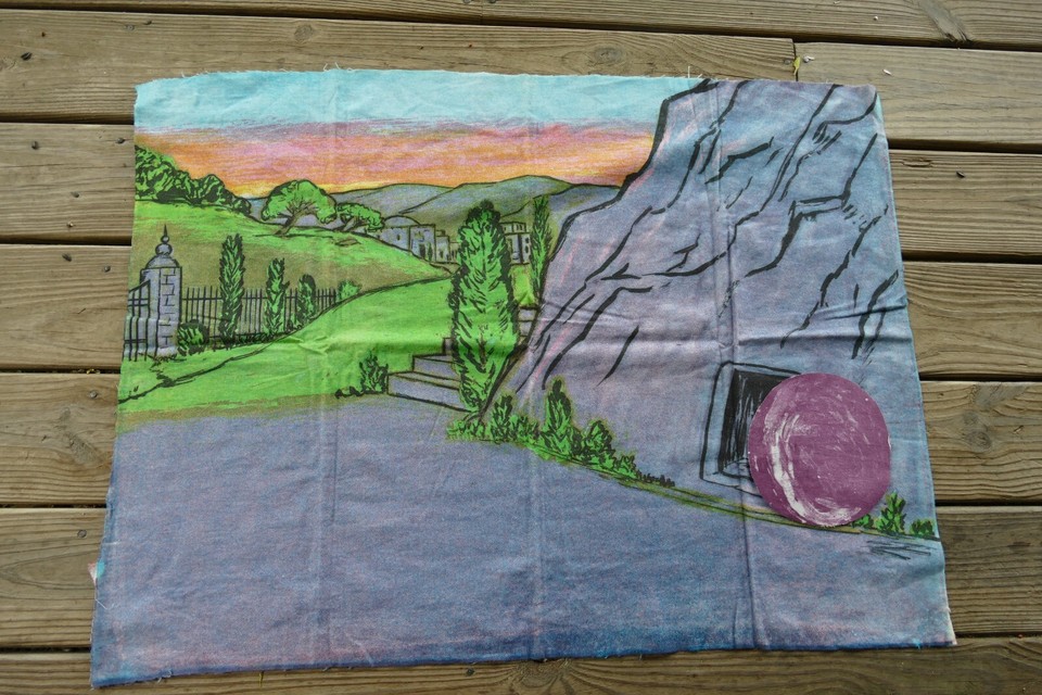 vintage lot 4 flannelgraph background scene holly land Palestine child ...